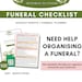 Funeral Planner, Funeral Checklist, Funeral Organiser, Funeral Plan ...