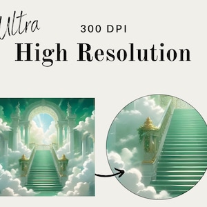 Green Stairs to Heaven Png, Memorial PNG, RIP Png Add Photo, Funeral ...