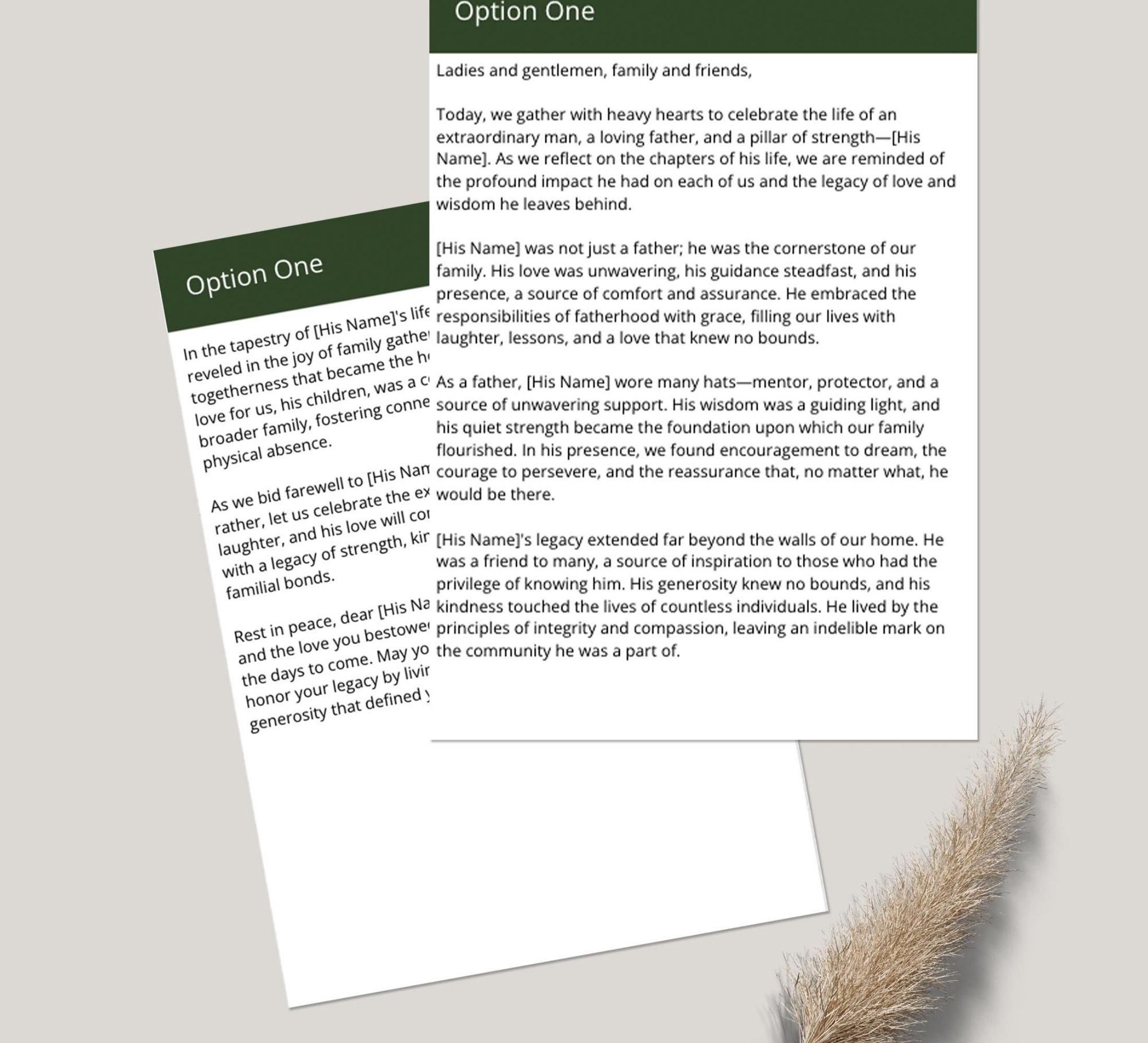 Funeral Eulogy for Loss of Father, Eulogy Speech, Funeral Speech ...