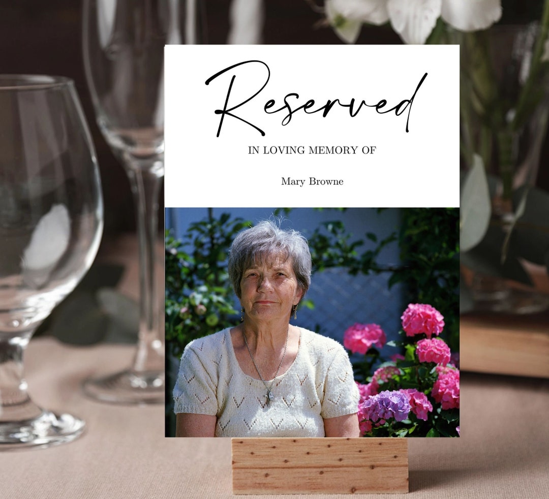 Reserved Memorial Sign Wedding Decor, Printable Reservation Sign ...
