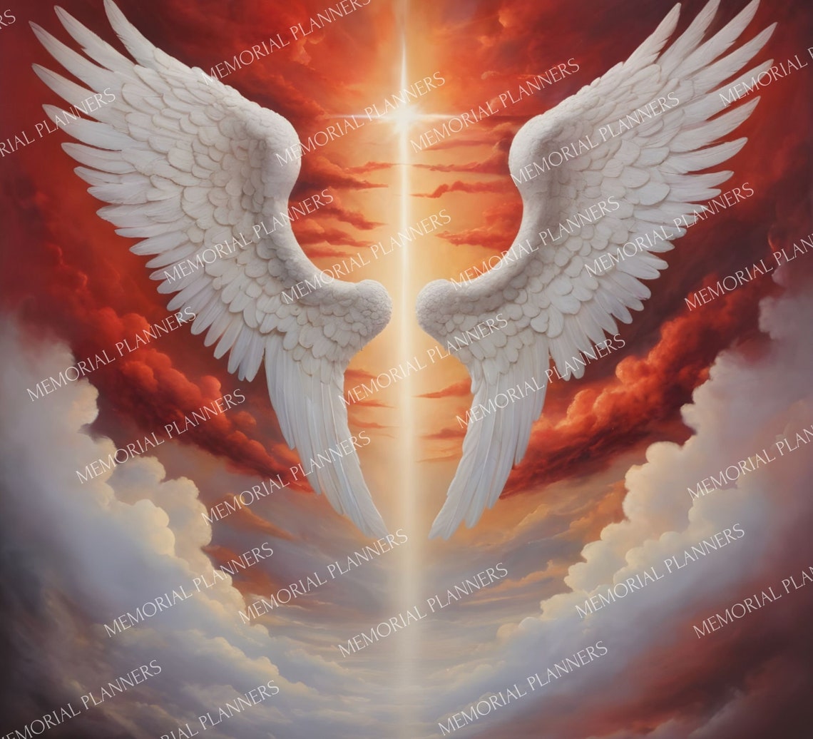 Red Heaven Background With Gold Gate Png, Memorial Service PNG, Red ...