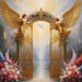 Gold Angels Heaven Background With Gold Gates Png, Memorial Service PNG ...