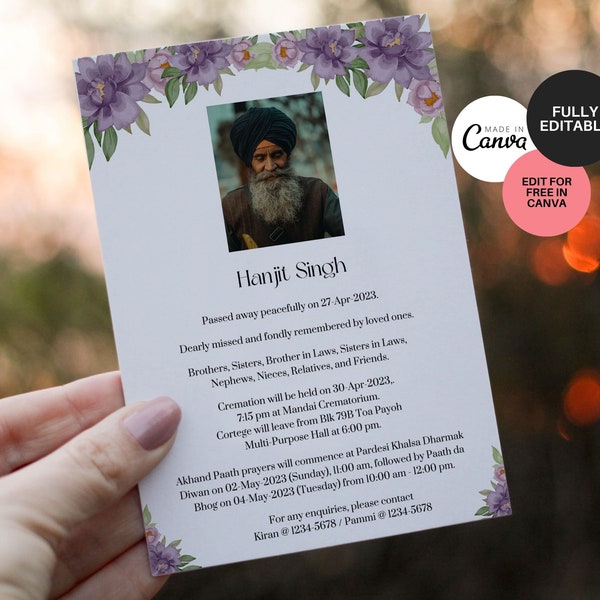 Indian Funeral Invitation - Etsy