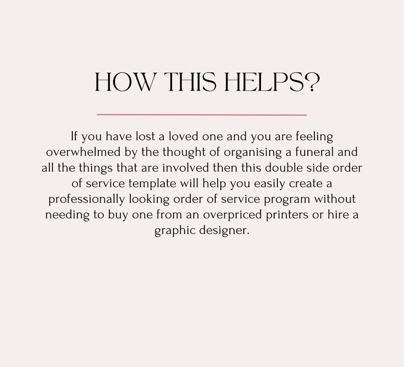 Double Sided Funeral Program Template, Roses Memorial Program, Pink ...