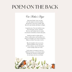 Mother Funeral Invitation Robin Bird, Lilly Flower Funeral Program ...