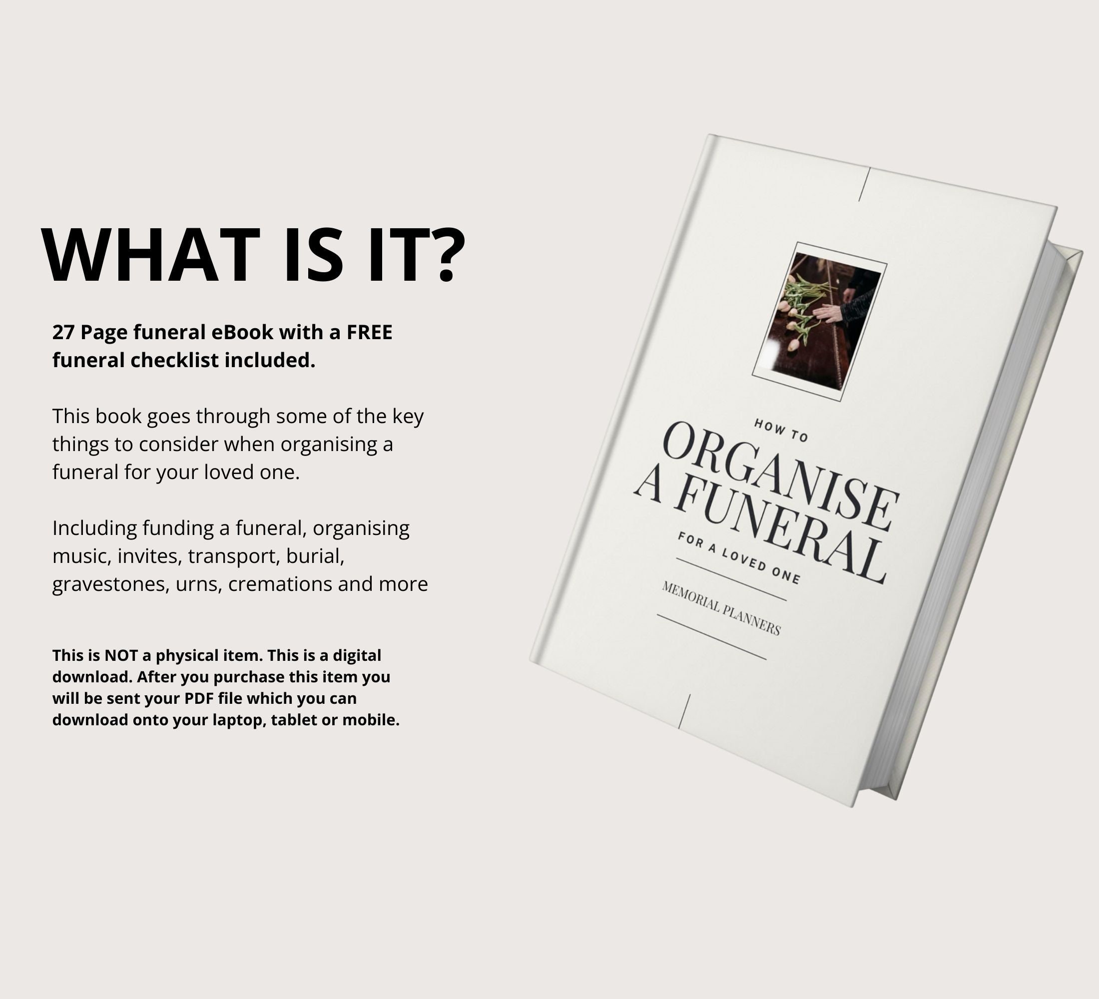 How to Organise A Funeral, Funeral Planner Ebook, Funeral Checklist ...