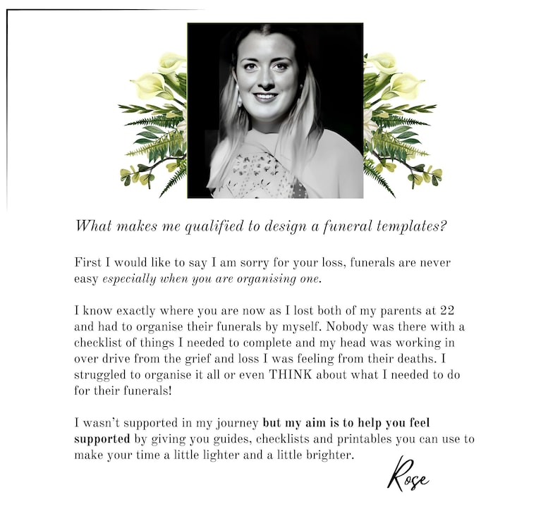 Double Sided Funeral Program Template, Greenery Memorial Program ...