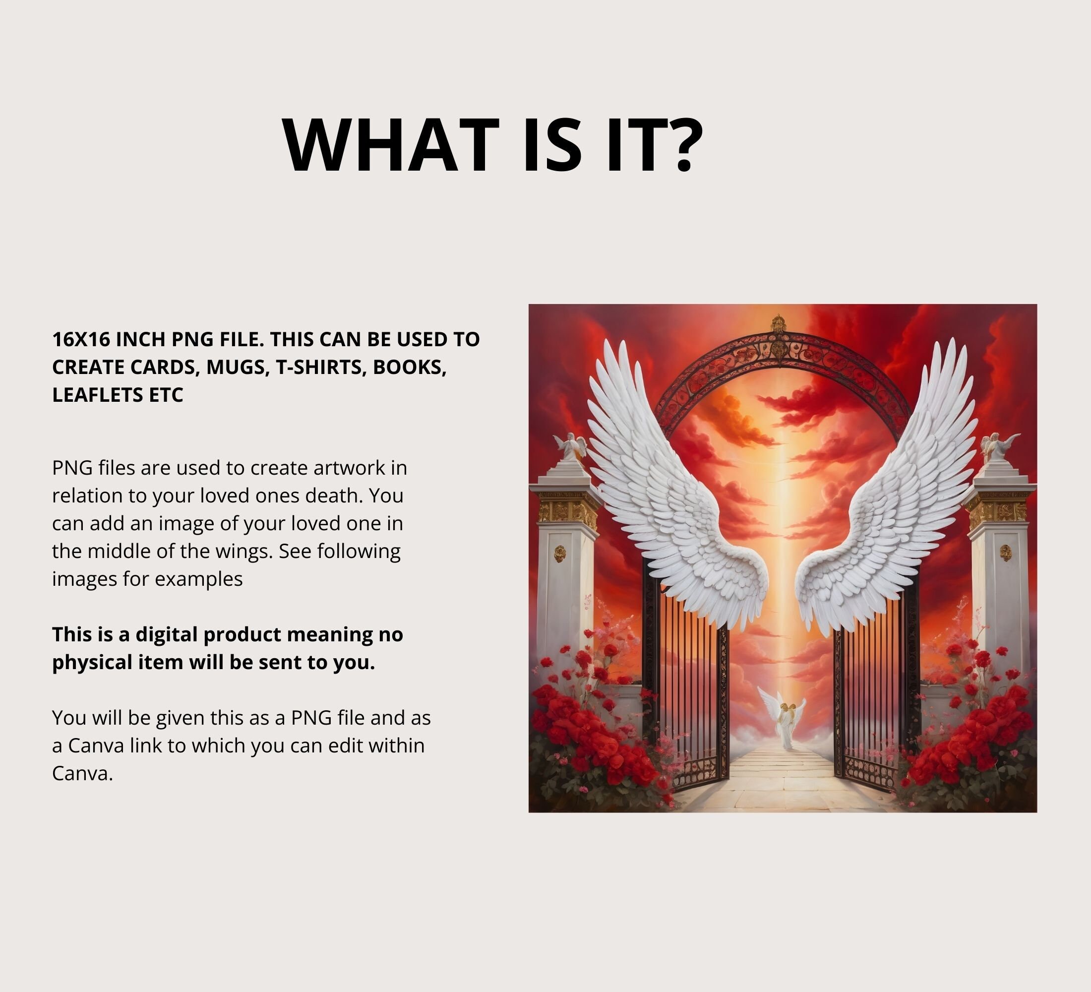 Red Floral Heaven Background With Gold Gates Png, Memorial Service PNG ...