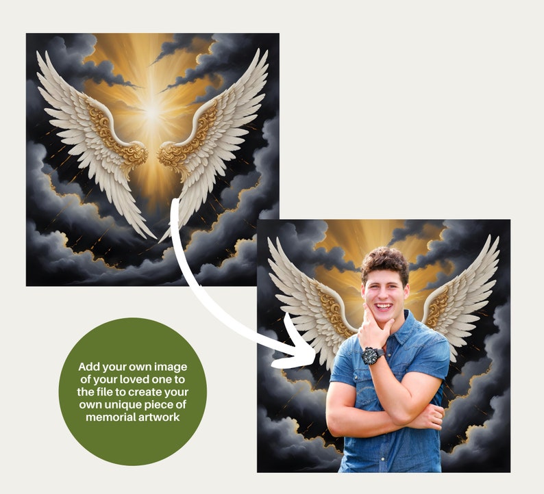 Black Angel Wings Heaven Background Gold Gates Png, Memorial Service ...