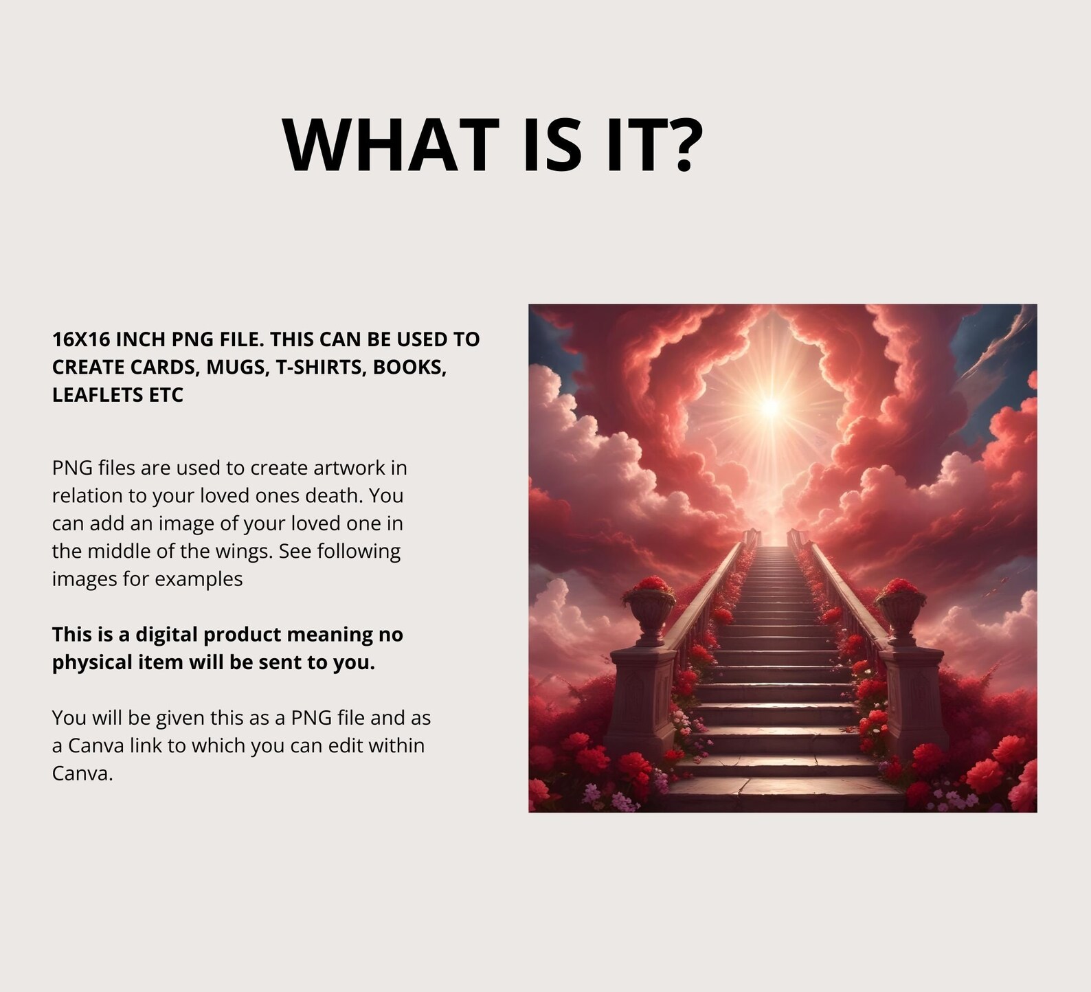 Red Rose Floral Heaven Background With Stairs Png, Memorial Service PNG ...