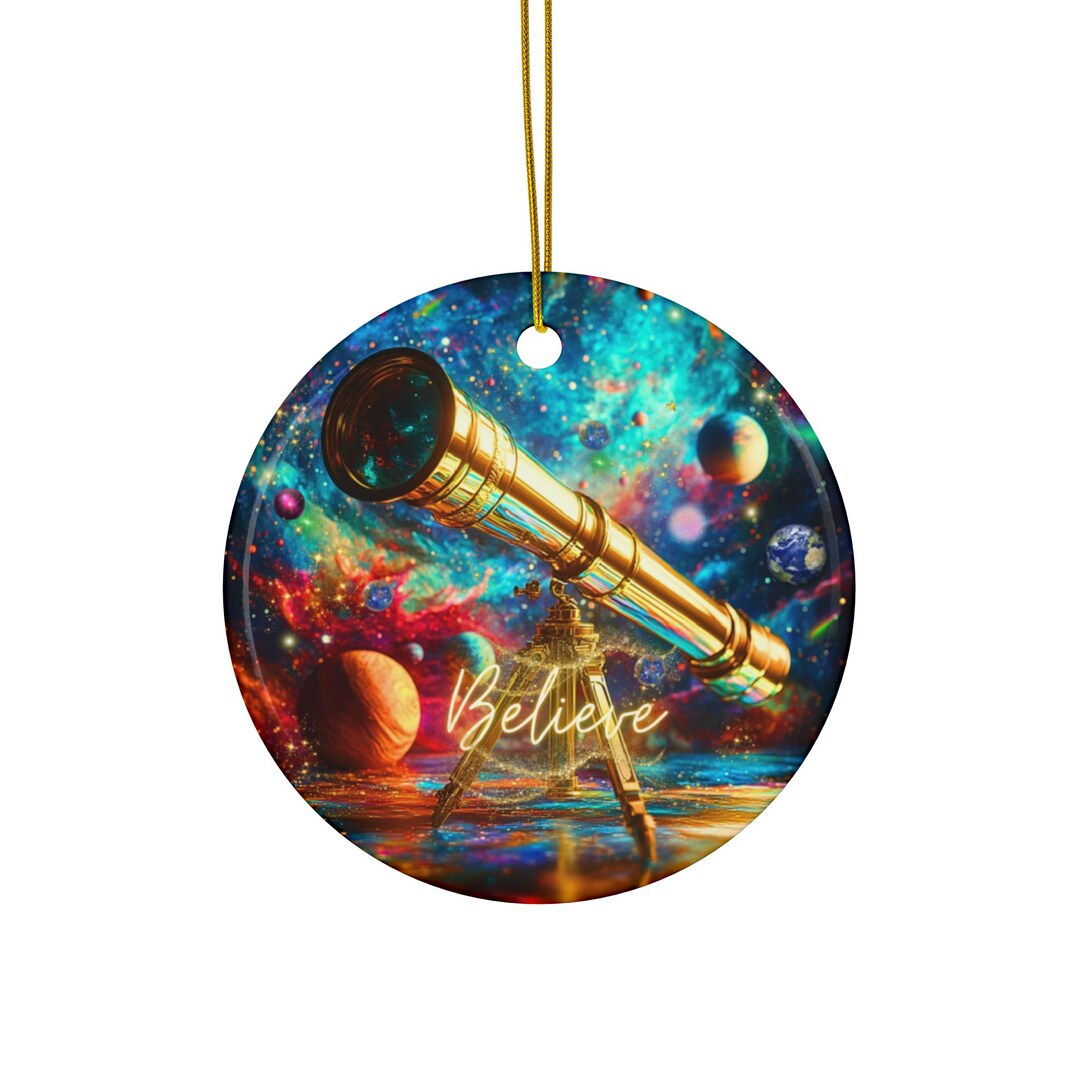 Galaxy to the Stars Telescope Ornament-space Gift, Solar System ...