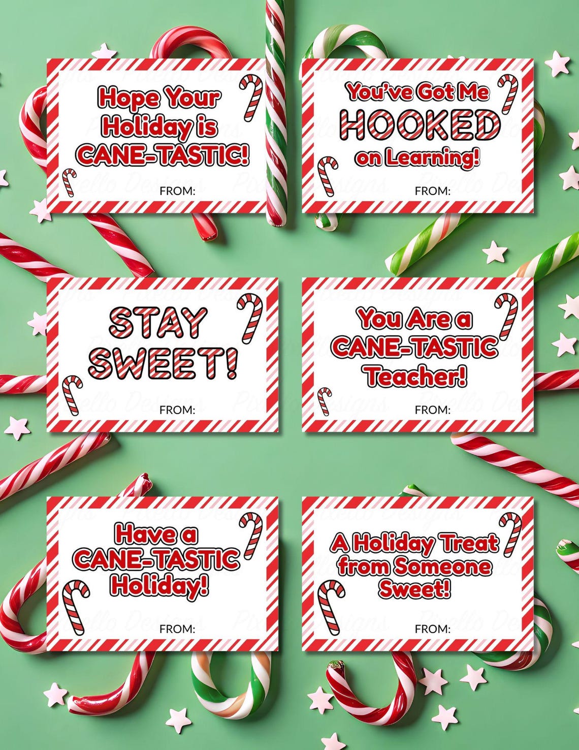 Candy Cane Gram | Teacher Student Gifts | Holiday Printable | Thanks ...