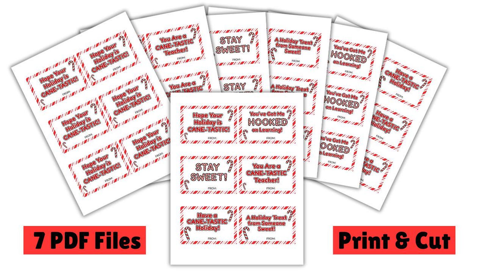 Candy Cane Gram | Teacher Student Gifts | Holiday Printable | Thanks ...