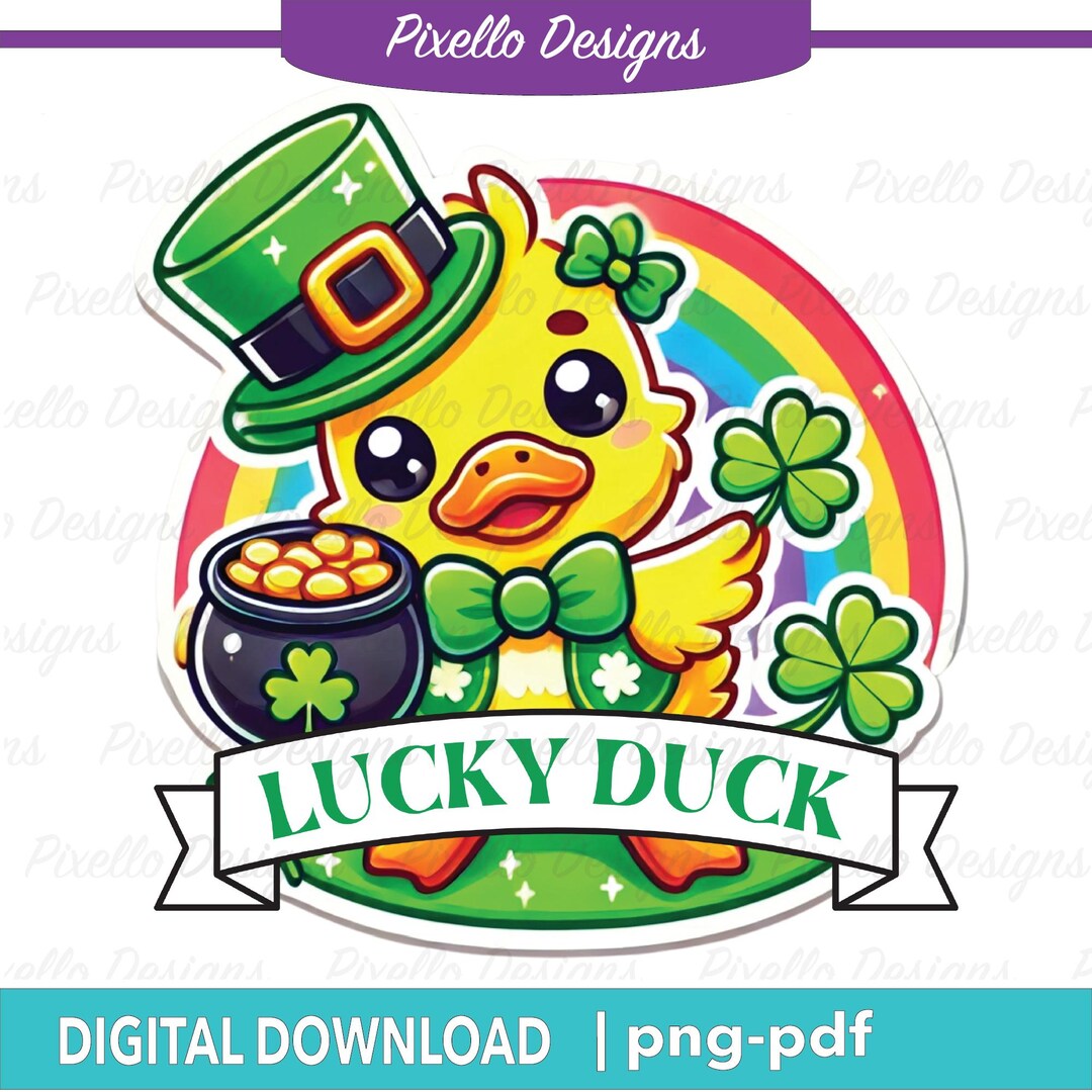 Lucky Duck PNG Svg | Duck St Patricks Day PNG | St Patricks Shirt ...