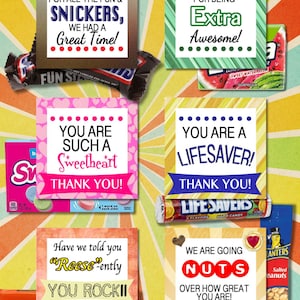 Thank You Candy Grams Printable Tags | Teacher & Student Gifts ...
