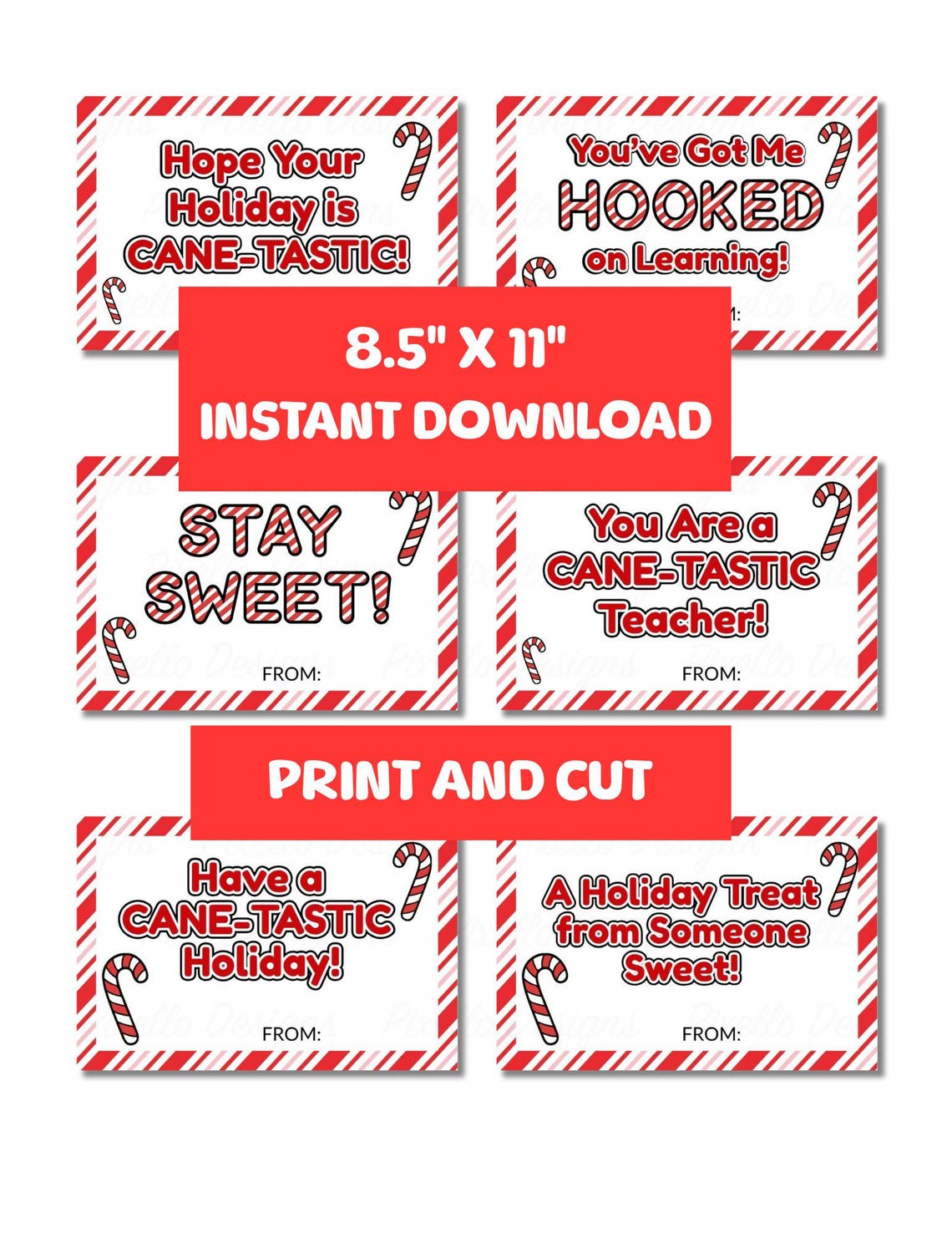 Candy Cane Gram | Teacher Student Gifts | Holiday Printable | Thanks ...