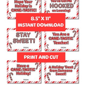Candy Cane Gram | Teacher Student Gifts | Holiday Printable | Thanks ...