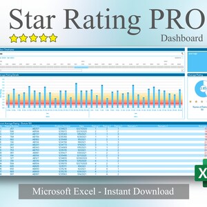 Star Rating PRO Spreadsheet Dashboard for Excel - Etsy