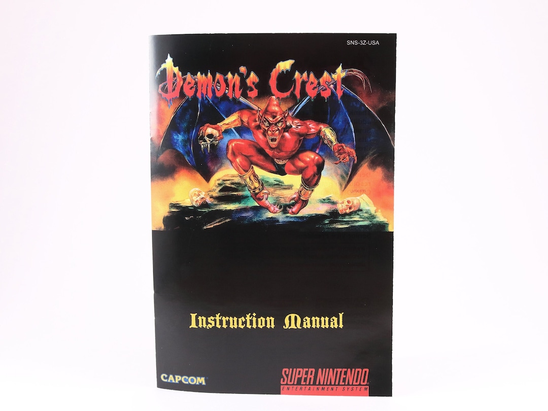 Demon's Crest - SNES / Super Nintendo - Reproduction Instruction Manual ...