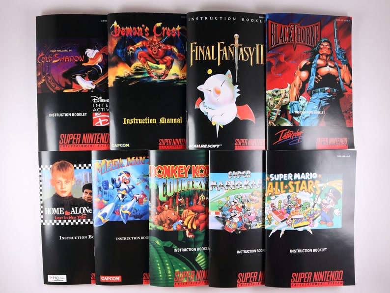 Super Nintendo SNES Reproduction Instruction Manuals Custom Order - Etsy
