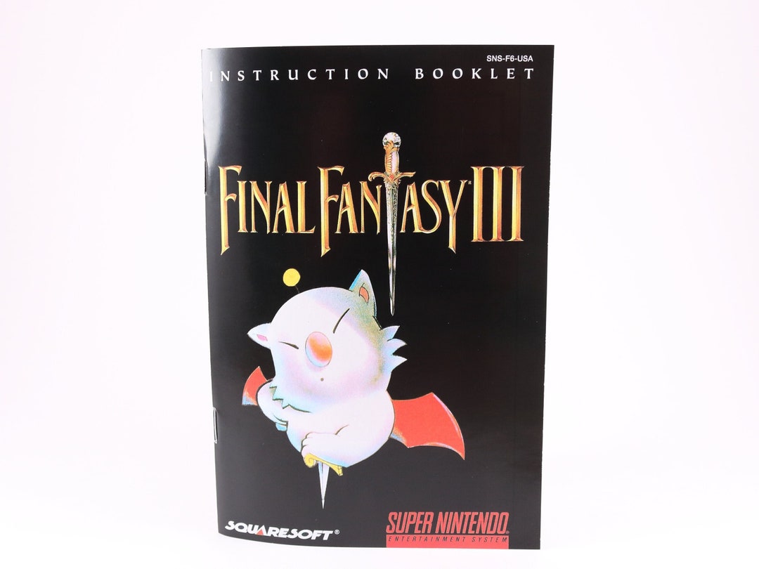 Final Fantasy III SNES / Super Nintendo Reproduction Instruction Manual ...