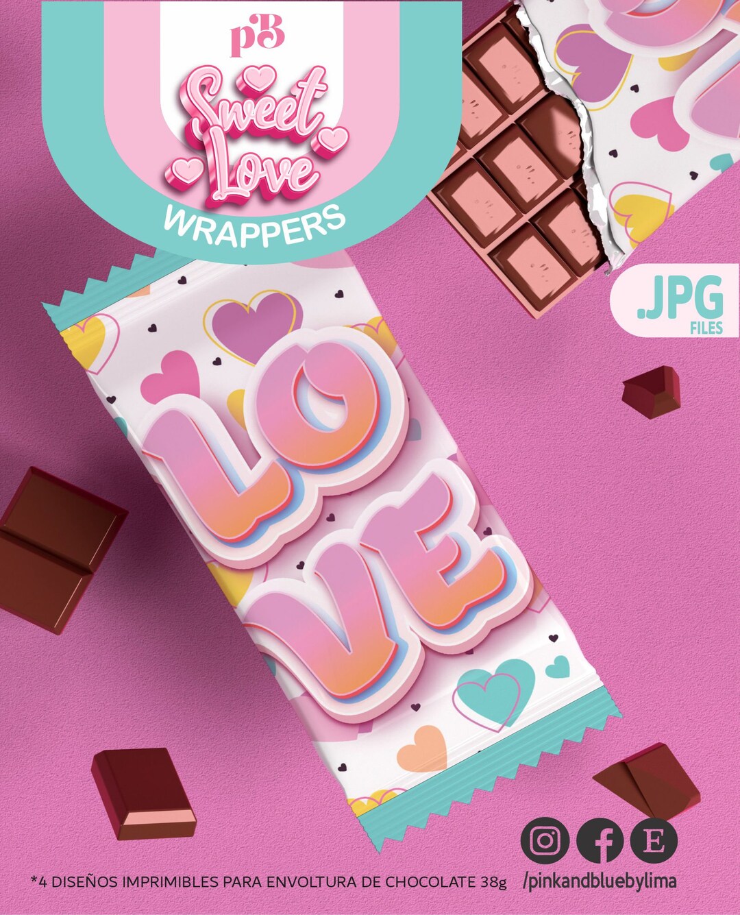 Chocolate Wrappers, Valentine's Day, Printable Designs for Chocolates ...
