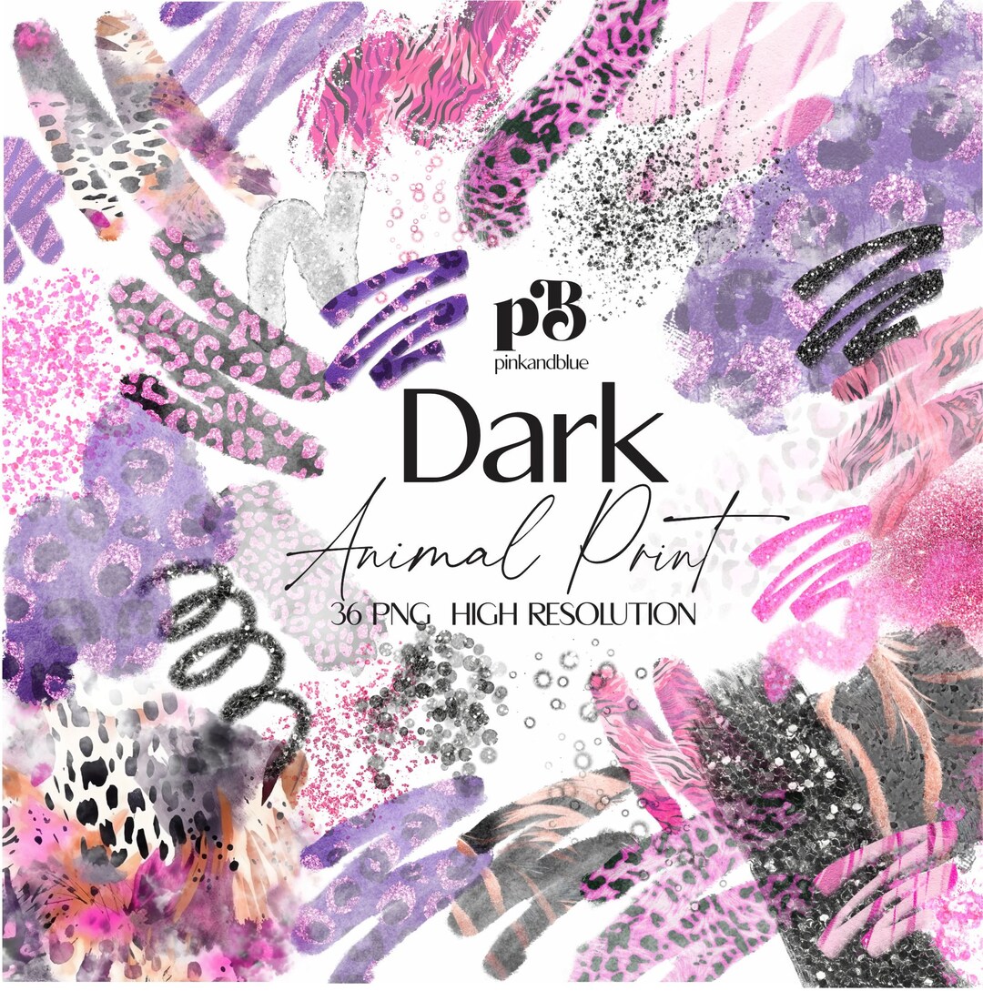 Dark Animal Print, Brushes, Digital Files, Strokes, - Etsy