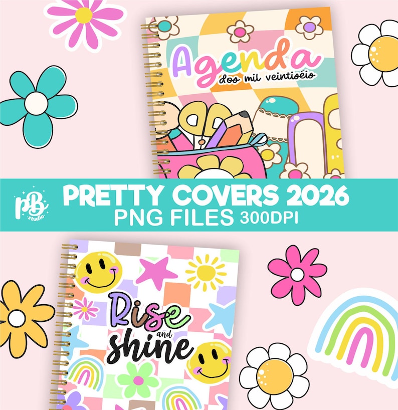 Pretty Covers 2026, diseños de portadas para agendas, covers, portadas ...