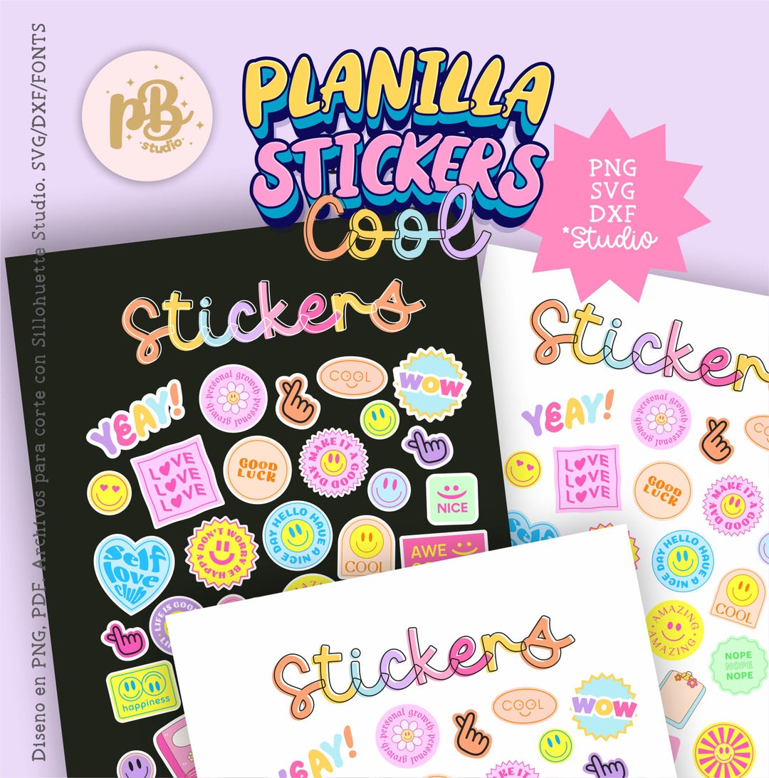 Plantilla digital de stickers para libretas/agendas, stickers cool ...