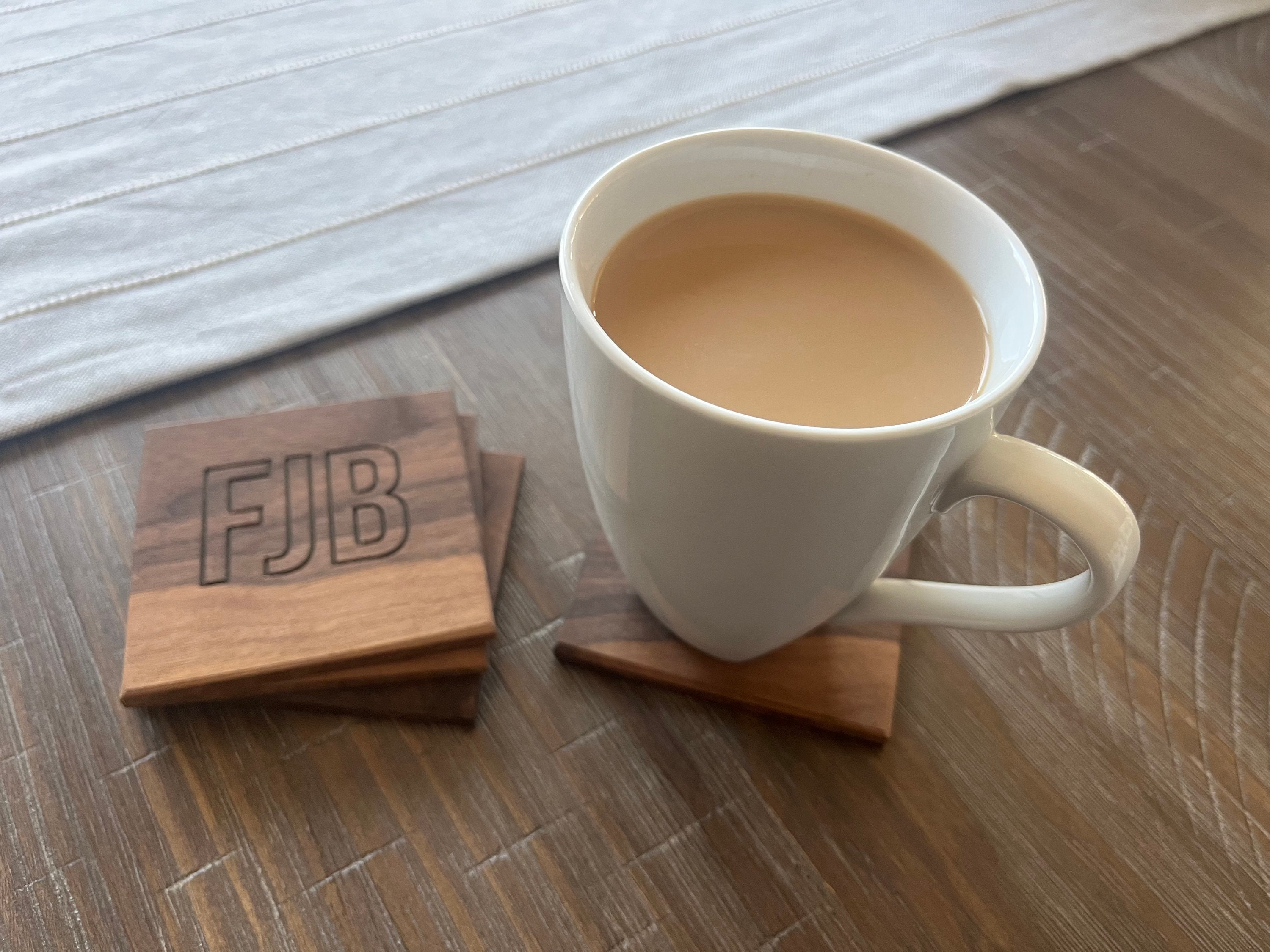 FJB Real Walnut Wood Drink Coasters-set of 4 - Etsy