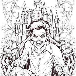 111 Halloween Evil Vampires Adult Coloring Pages Amazon KDP Coloring ...