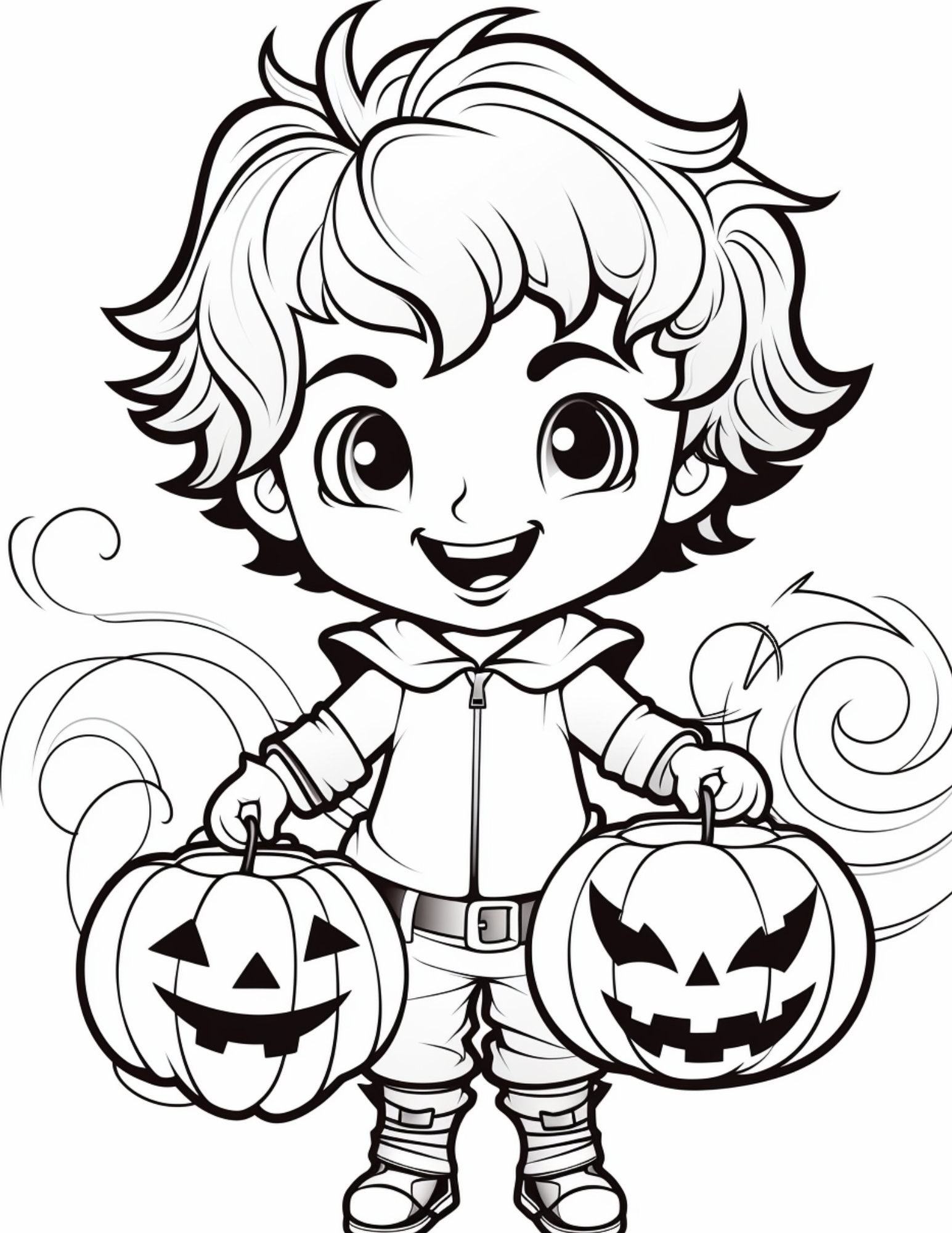 177 Kawaii Boys Kids Coloring Book Pages Amazon KDP Halloween ...