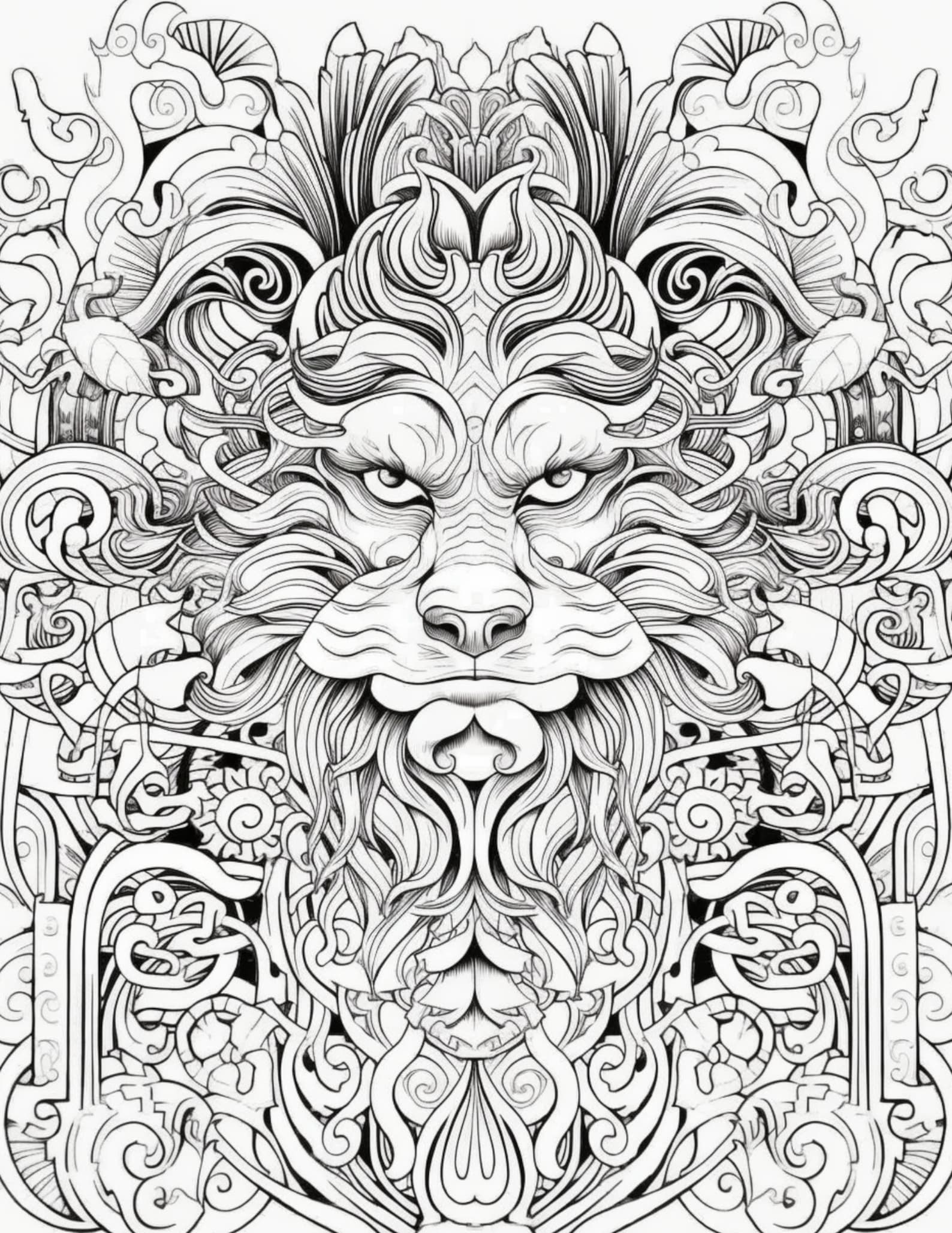 52 Animal Patterns Coloring Book Pages Printable Edit in Canva PNG JPG ...