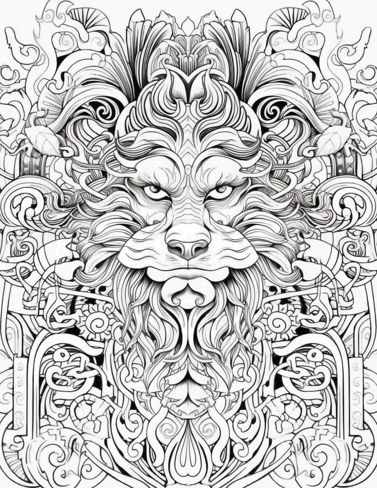 52 Animal Patterns Coloring Book Pages Printable Edit in Canva PNG JPG ...