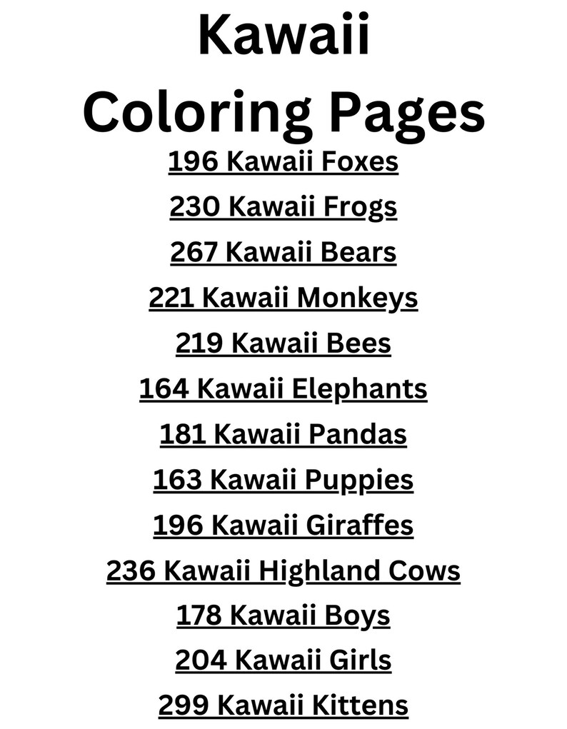 2,754 Cute Kawaii PLR Mega Bundle Coloring Book Pages Amazon KDP Kawaii ...