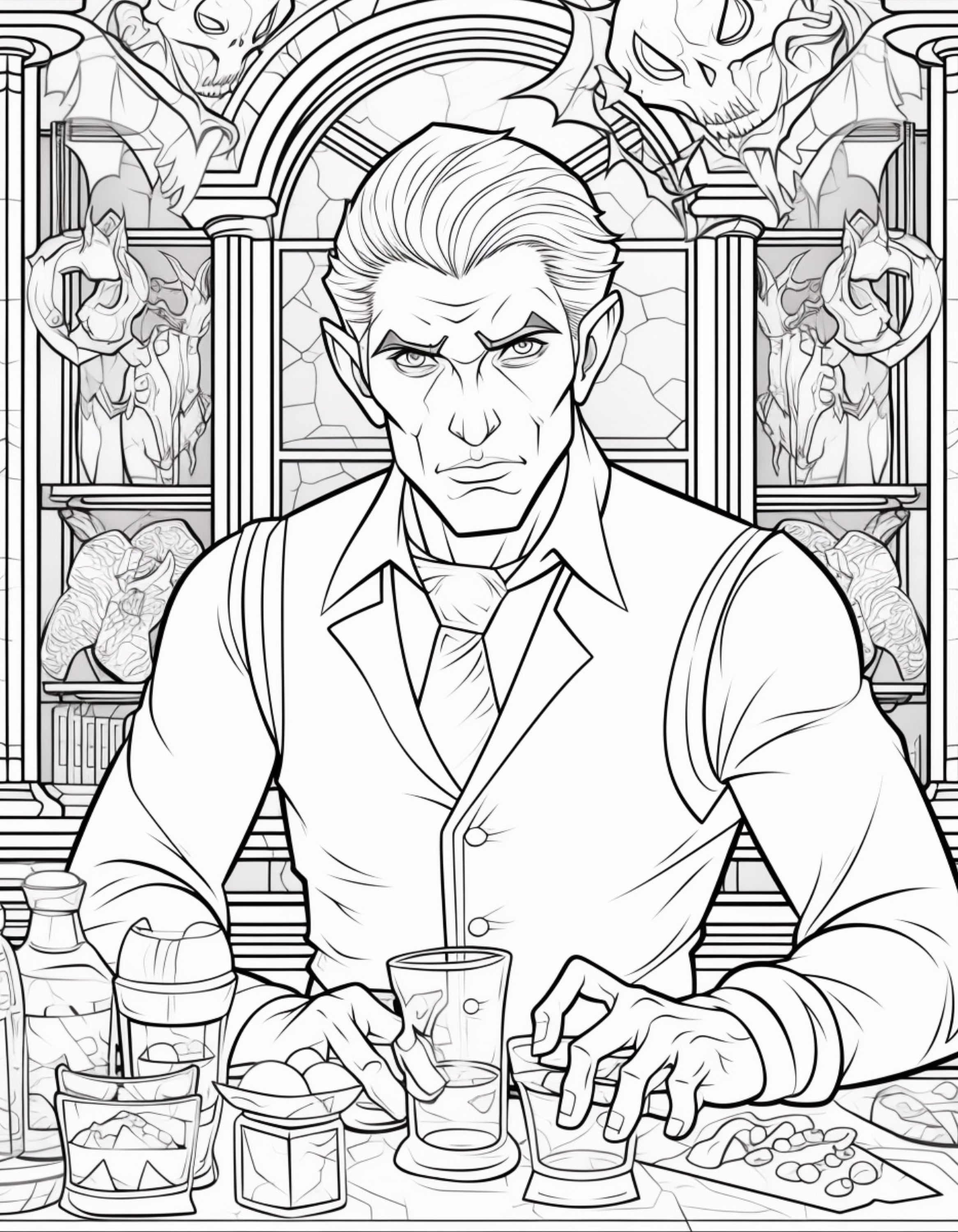 111 Halloween Evil Vampires Adult Coloring Pages Amazon KDP Coloring ...