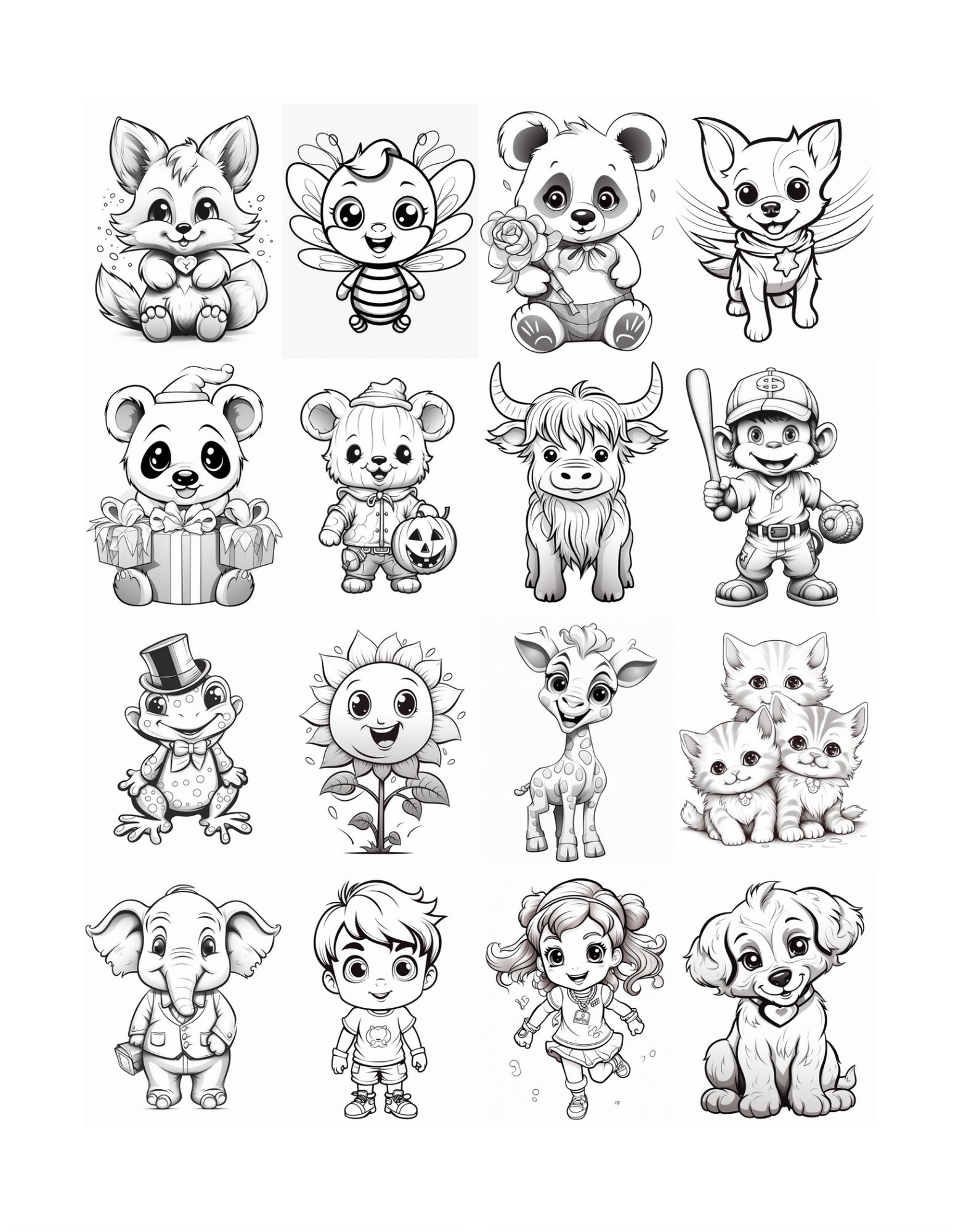 2,754 Cute Kawaii PLR Mega Bundle Coloring Book Pages Amazon KDP Kawaii ...