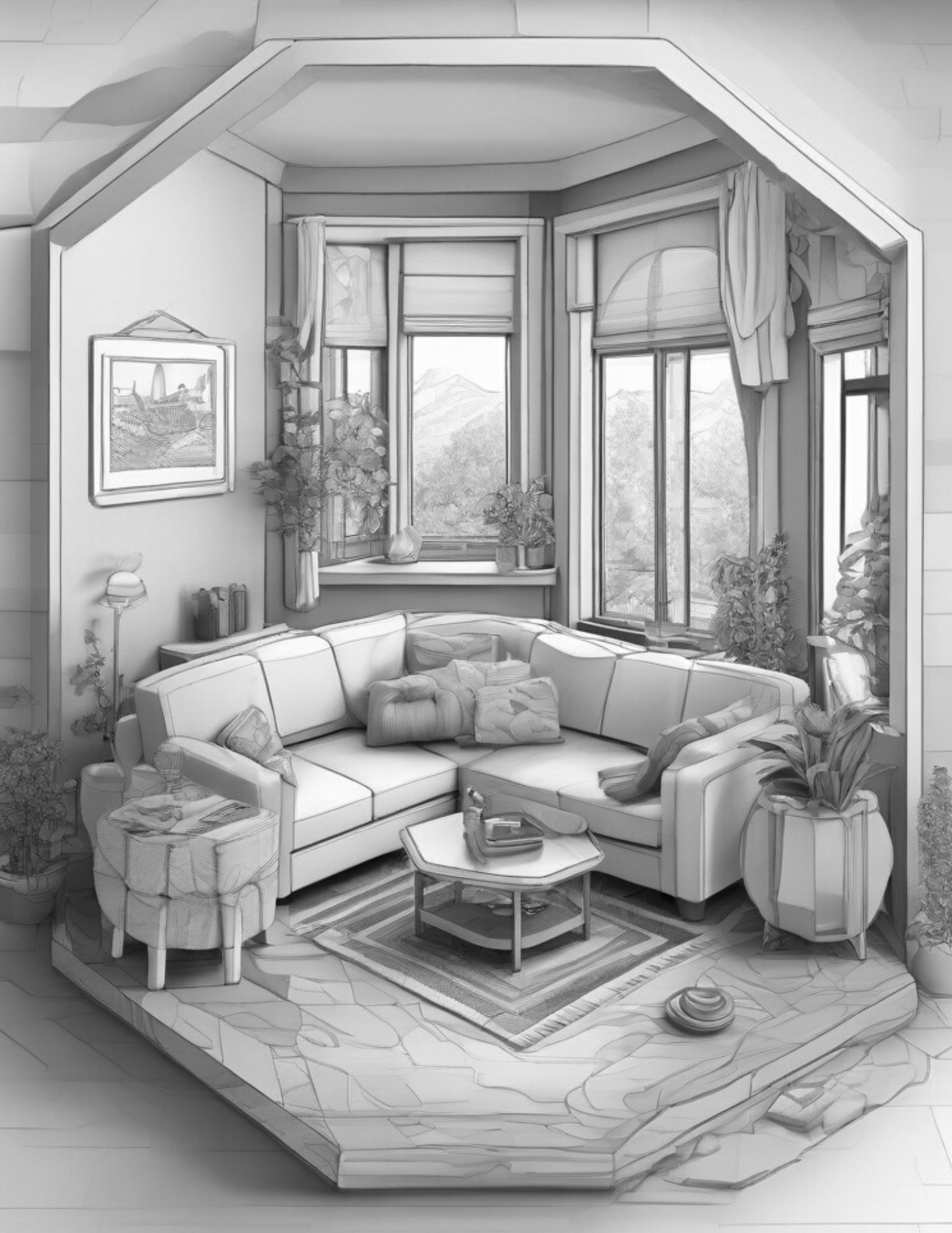 Pocket Rooms Aesthetic Isometric Coloring Book Pages Plus 16 Cover ...