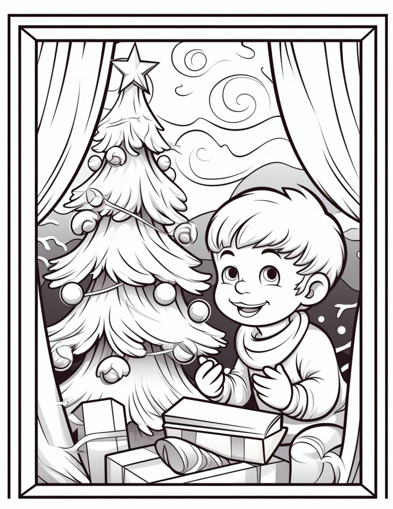 Christmas Trees Aesthetic Coloring Book Pages Plus 25 Cover Images ...