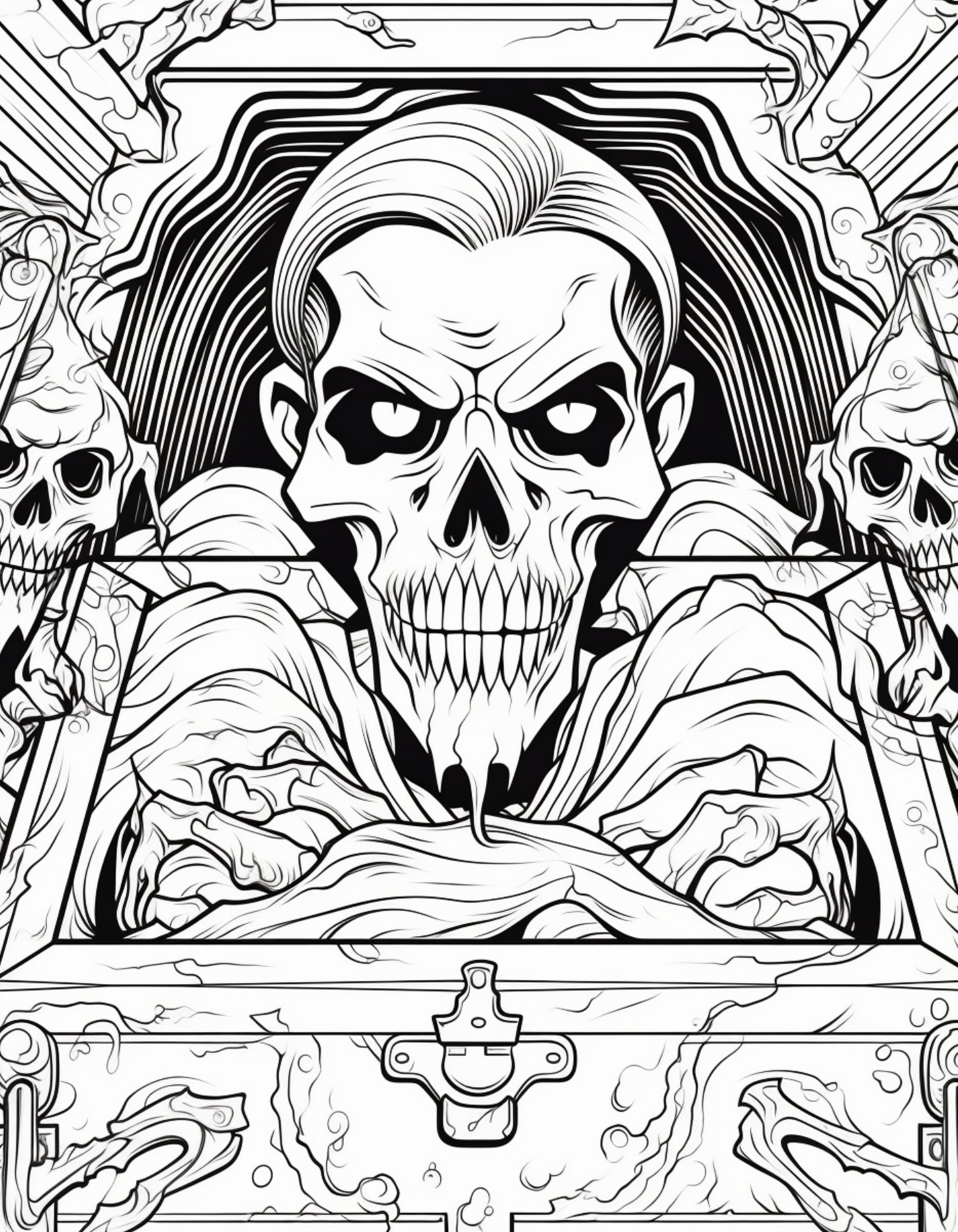 111 Halloween Evil Vampires Adult Coloring Pages Amazon KDP Coloring ...