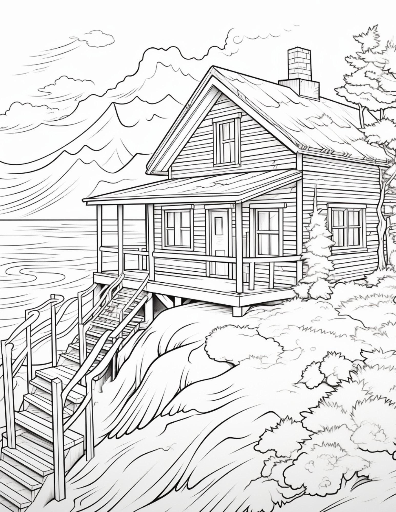 165 Cabin Coloring Book Pages Plus 14 Cover Images Printable Edit in ...
