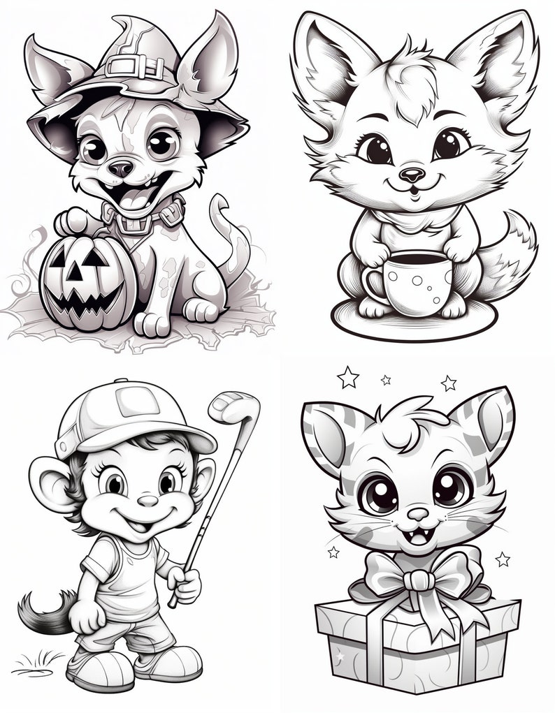 2,754 Cute Kawaii PLR Mega Bundle Coloring Book Pages Amazon KDP Kawaii ...