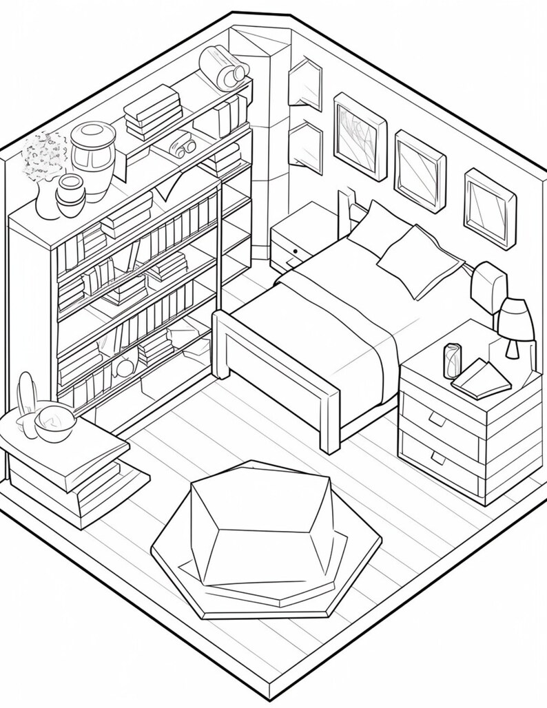 Pocket Bedroom Coloring Pages Printable Edit in Canva PNG JPG PDF ...