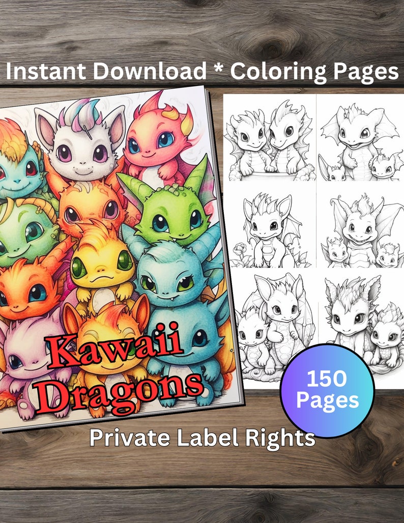 Fantasy Bundle 150 X 3 Coloring Pages PLR. Fairies, Castles, and Baby ...