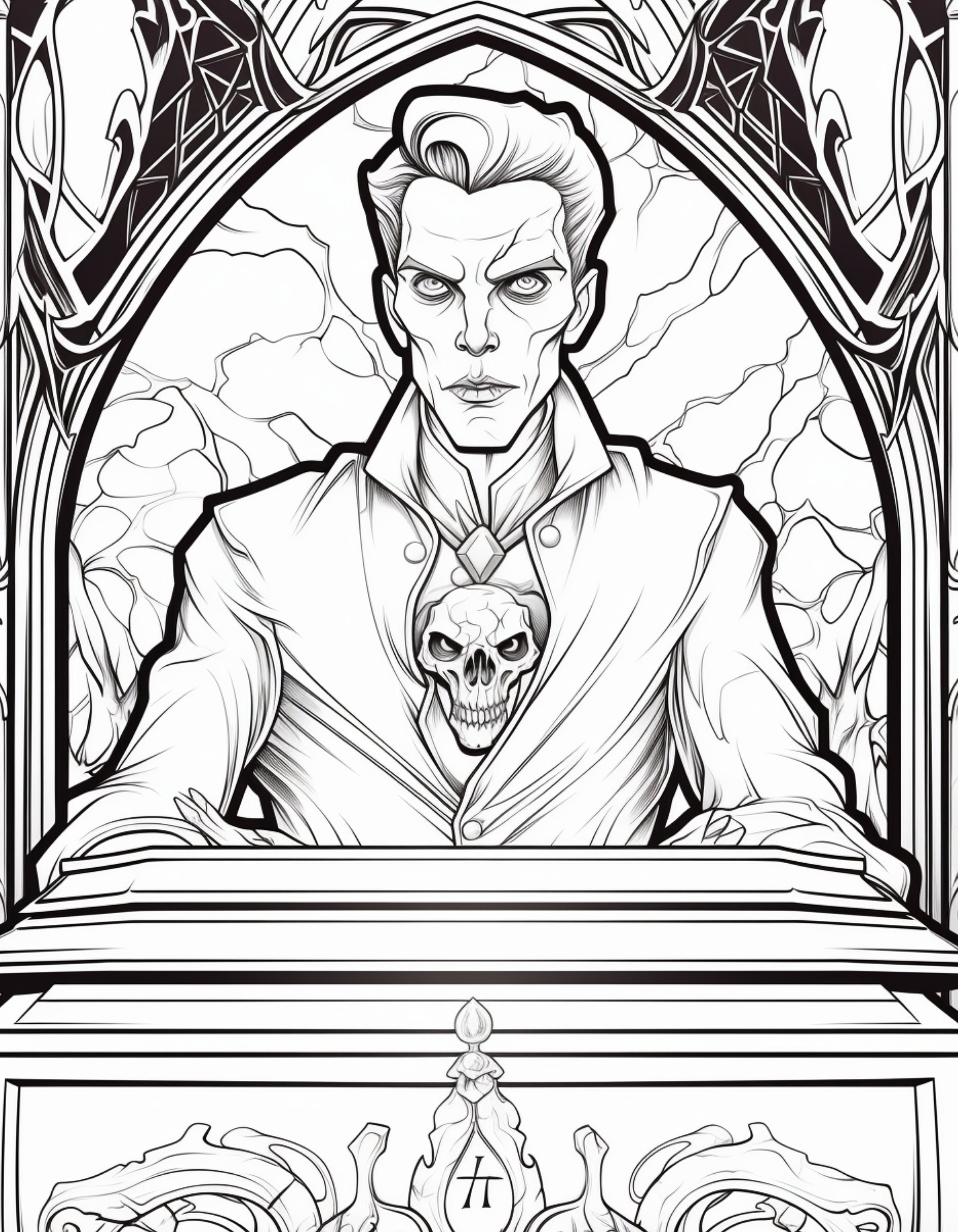 111 Halloween Evil Vampires Adult Coloring Pages Amazon KDP Coloring ...
