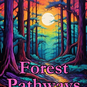 Forest Pathways Aesthetic Coloring Book Pages Plus 10 Cover Images ...
