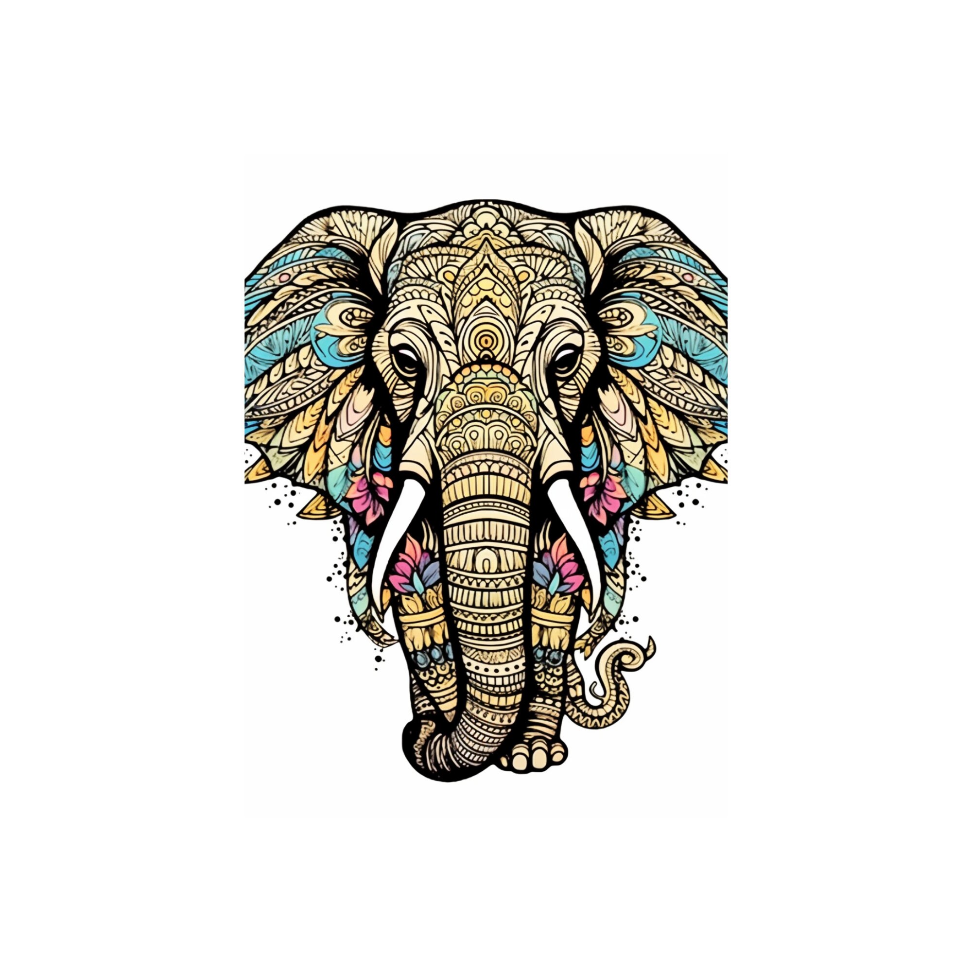 62 Elephant Mandala Coloring Pages to Use or Sell Wall Art Templates ...