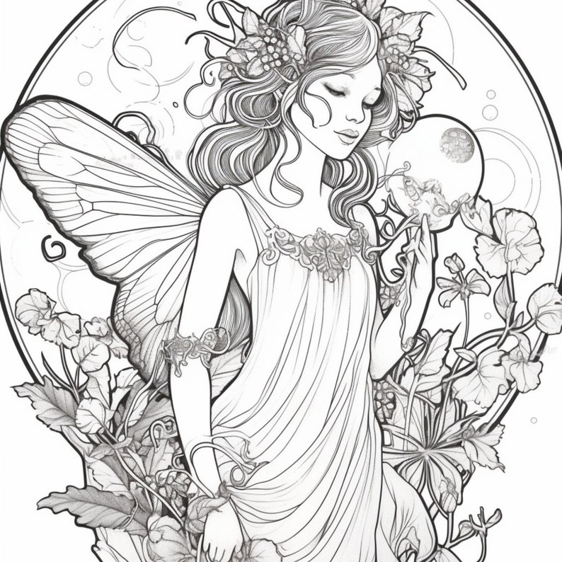 Fantasy Bundle 150 X 3 Coloring Pages PLR. Fairies, Castles, and Baby ...