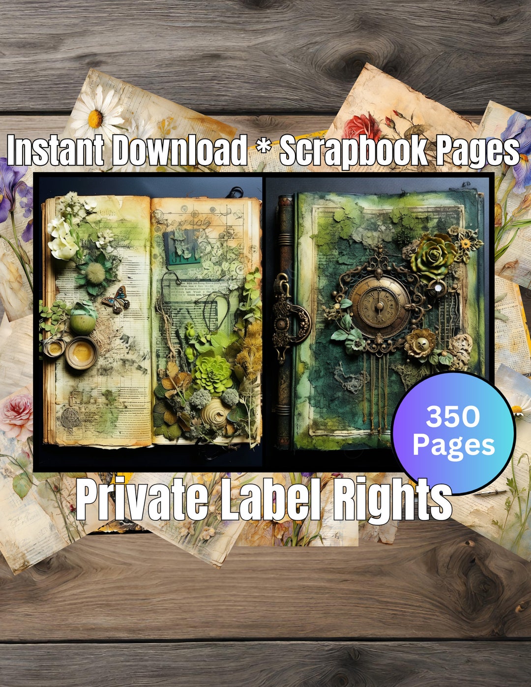 Junk Journal Scrapbook Kit Supplies Journaling Printable Pages ...