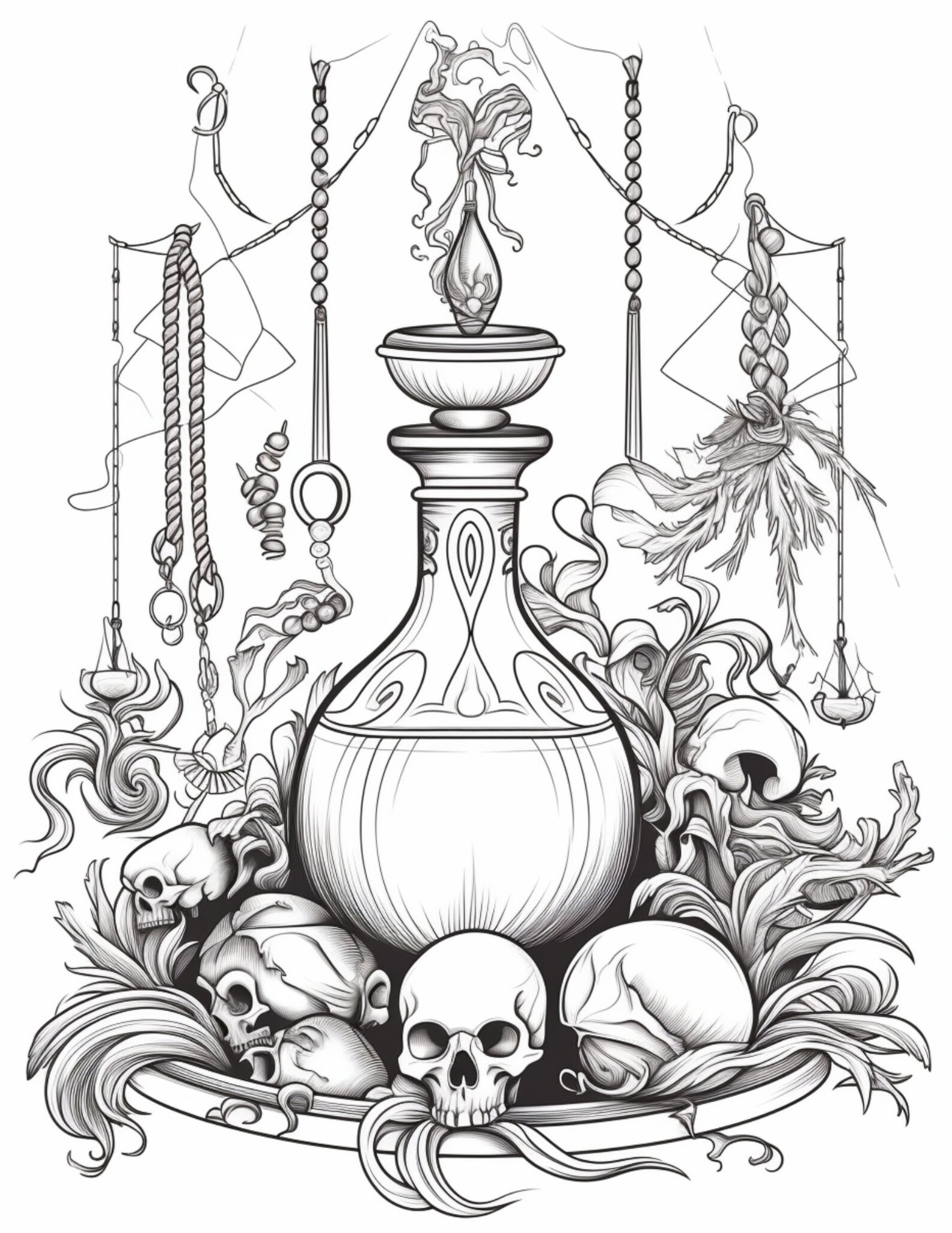 223 Witchcraft Coloring Book Pages Printable Edit in Canva PNG JPG PDF ...